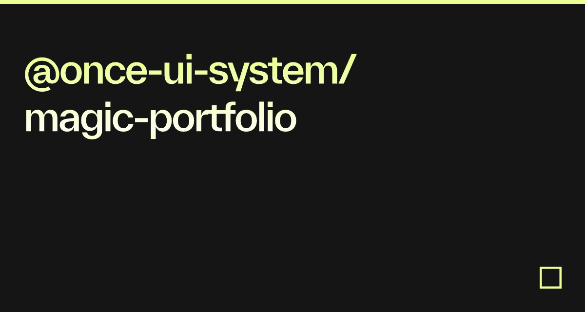 @once-ui-system/magic-portfolio - Codesandbox