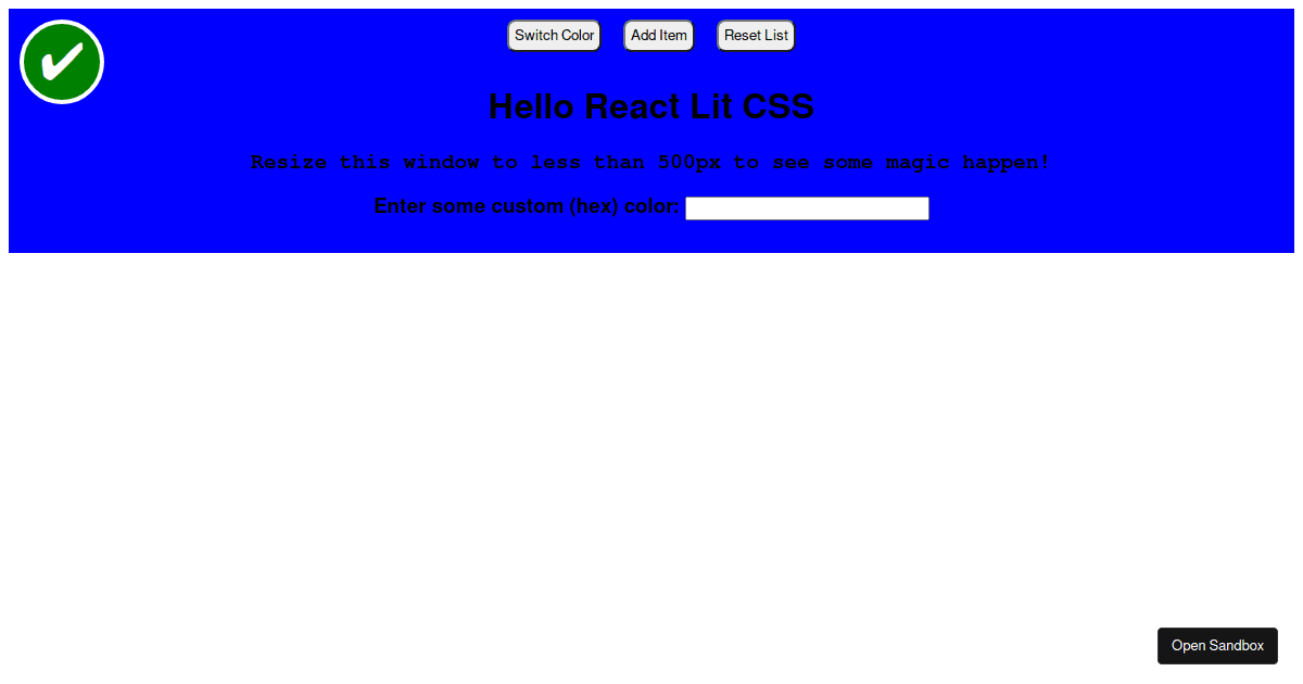 React Lit Css Codesandbox