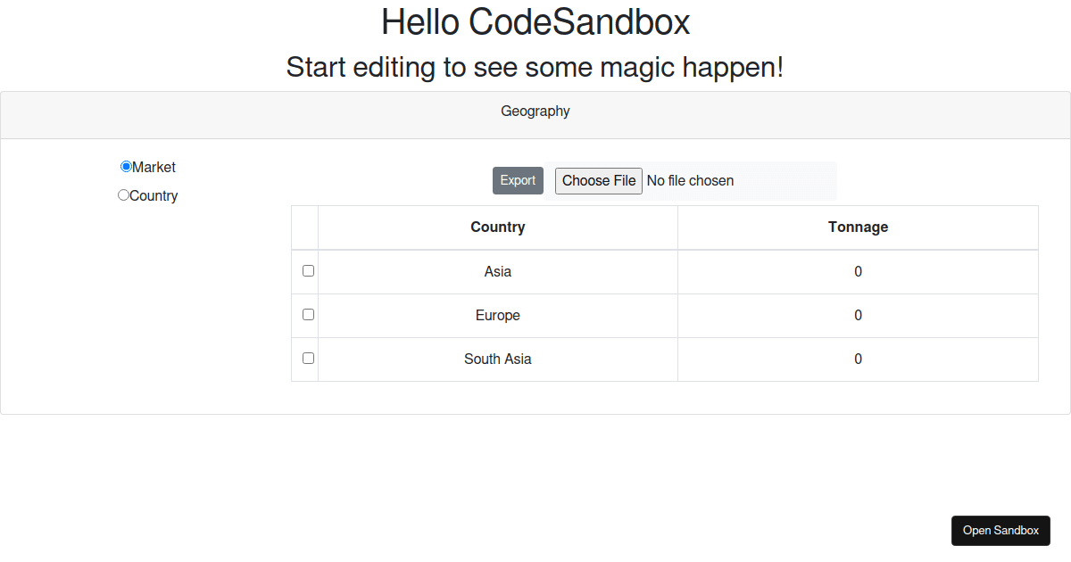working - Codesandbox