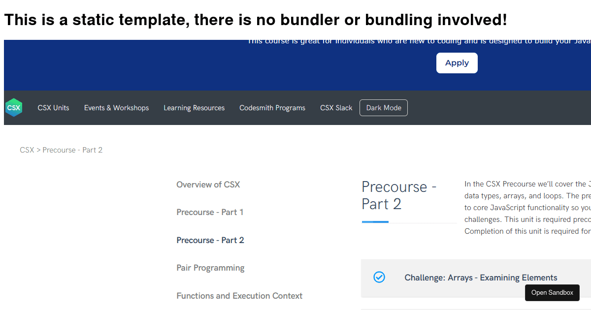 JavaScript Lab One - Codesandbox