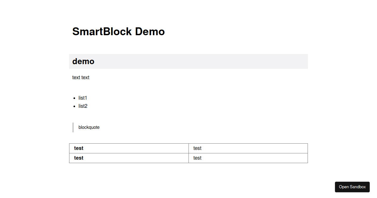 smartblock - Codesandbox