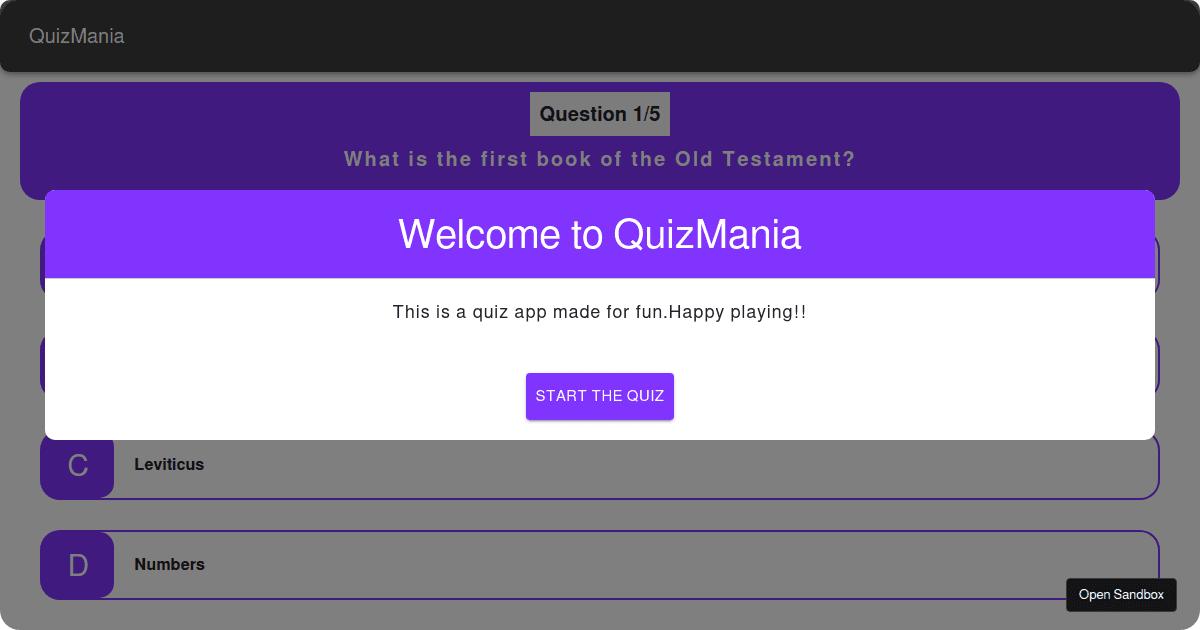 quiz-app - Codesandbox