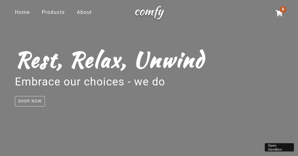 comfy-store - Codesandbox