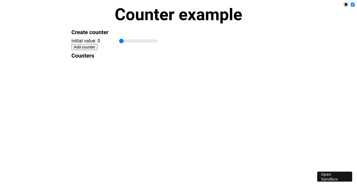 Examples Action Listener Counter Codesandbox