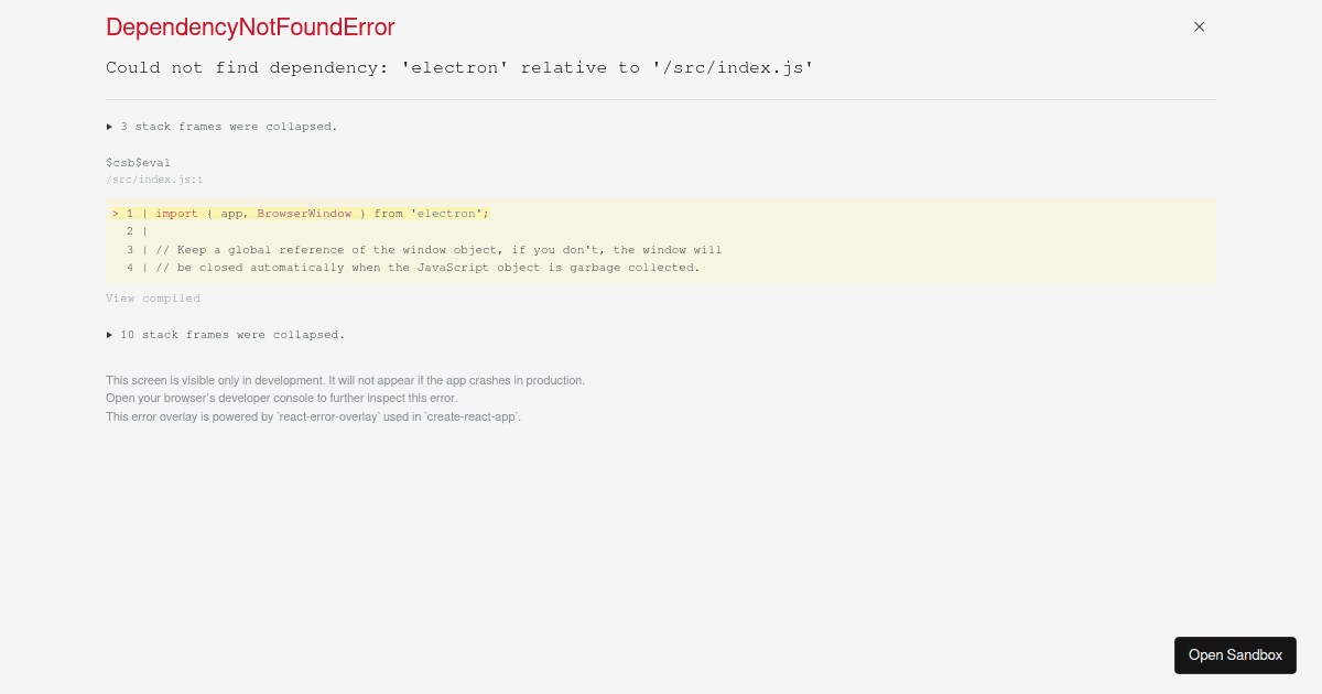Electron Code Editor Codesandbox