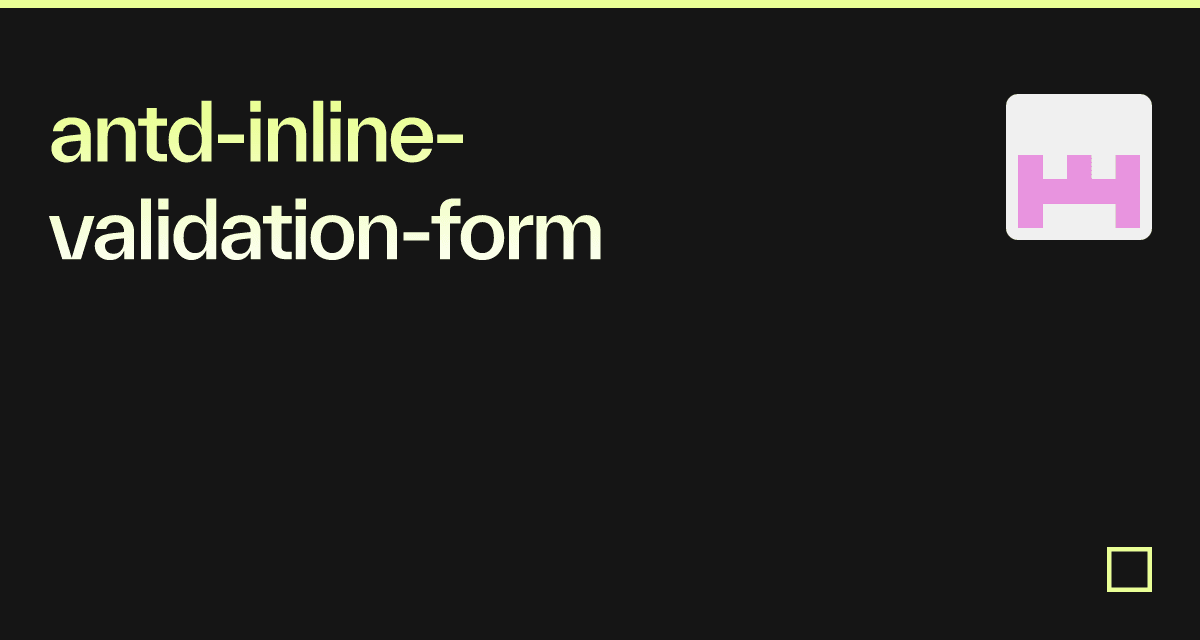 antd-inline-validation-form - Codesandbox