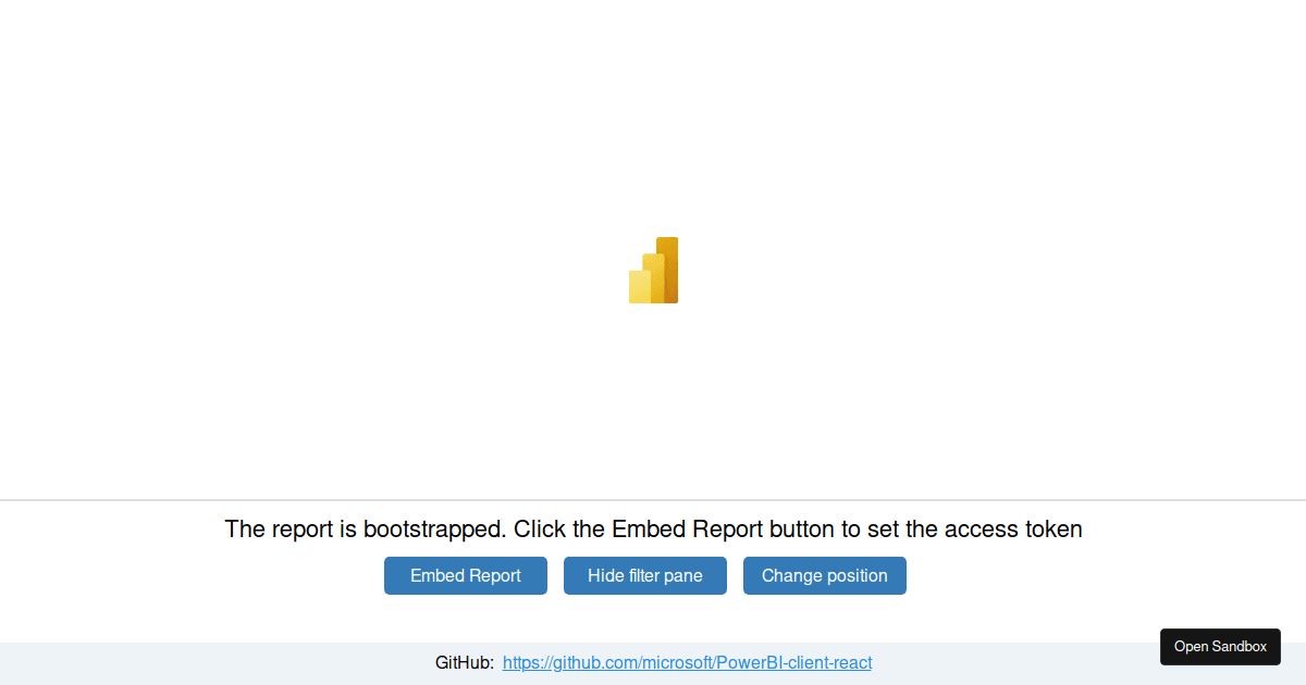 Power Bi Embedded React Sample With Portals Using Usememo Forked Codesandbox