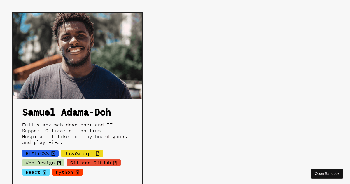 profile-card - Codesandbox