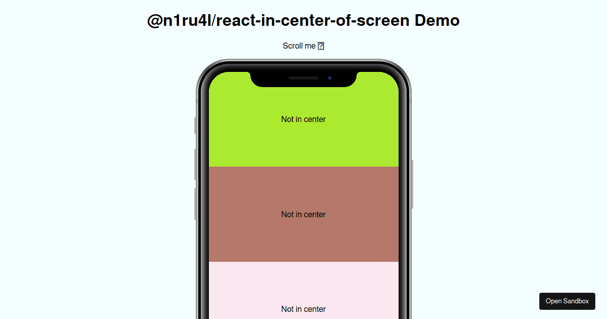 react-in-center-of-screen react-dom demo (forked) - Codesandbox