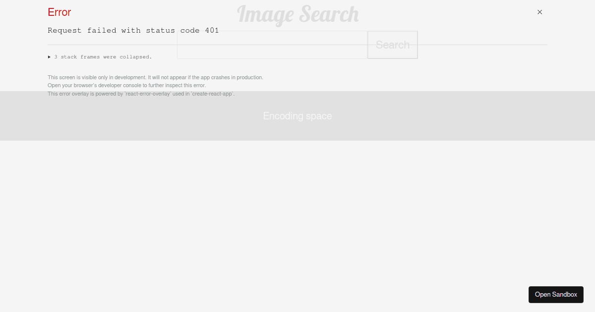 Image search api - Codesandbox