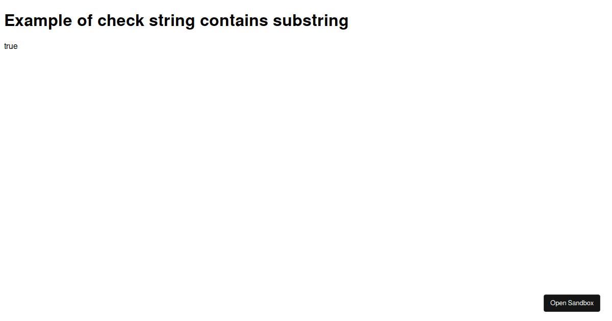 Check Substring In String In React Js Codesandbox