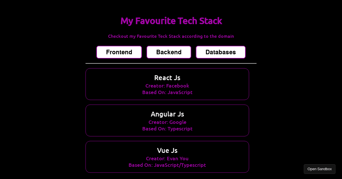 tech-stack - Codesandbox