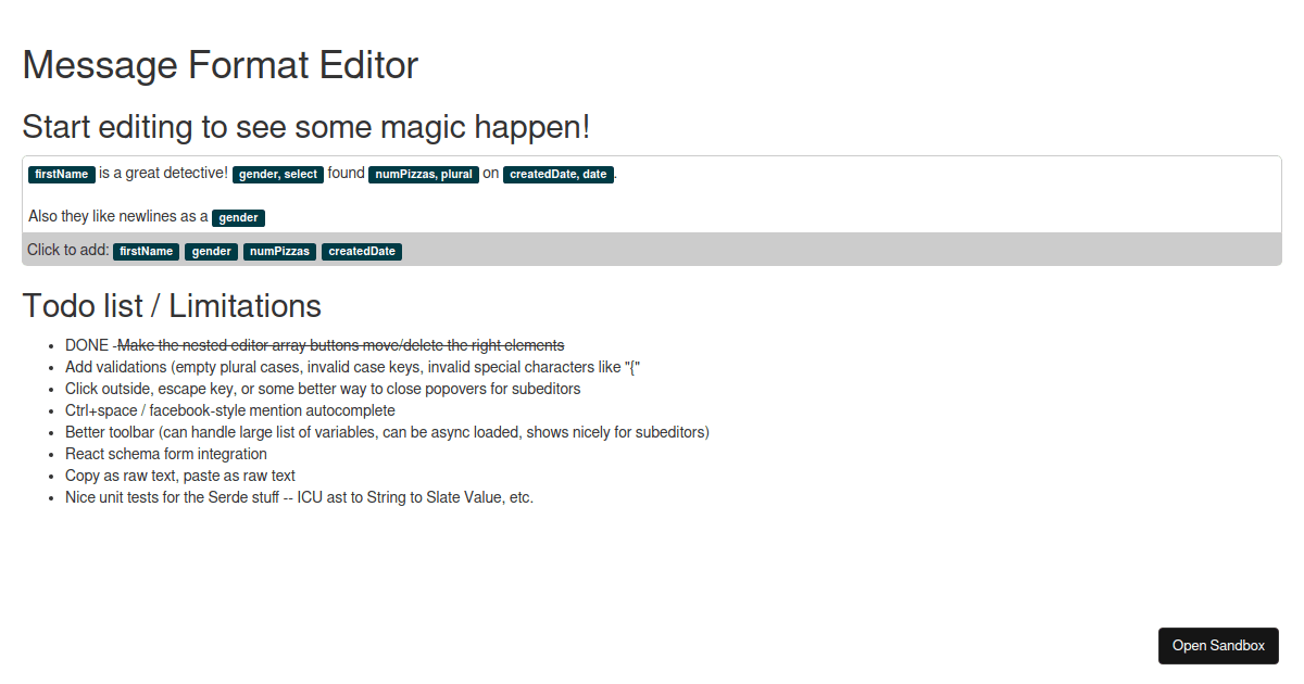 Rich MessageFormat Editor (forked) - Codesandbox