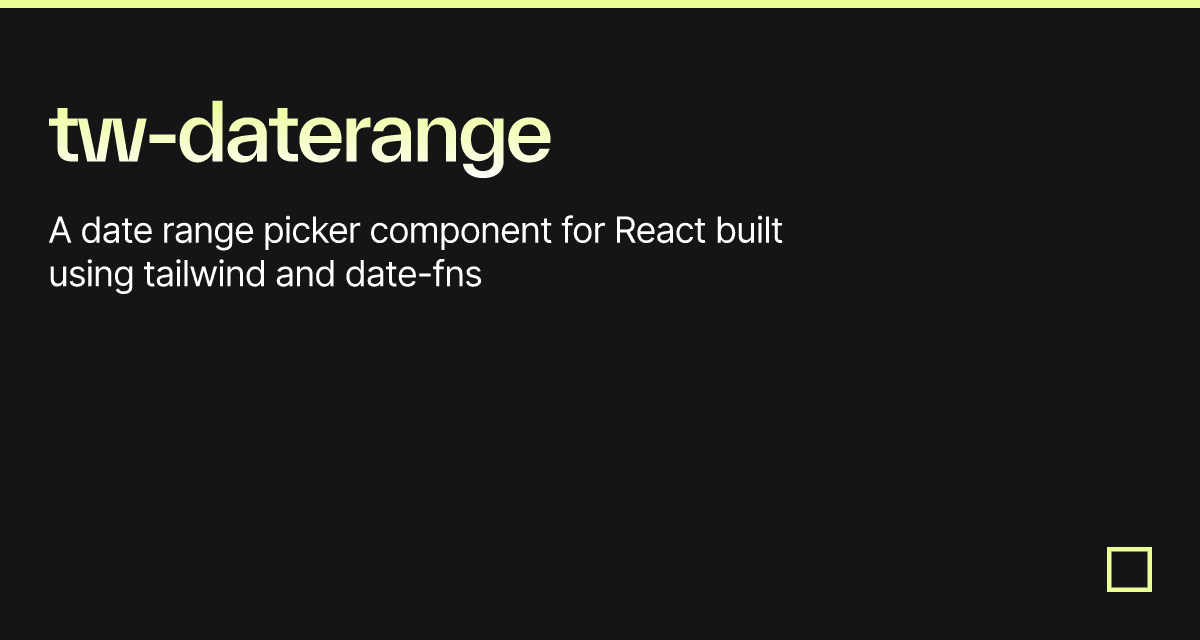 tw-daterange - Codesandbox
