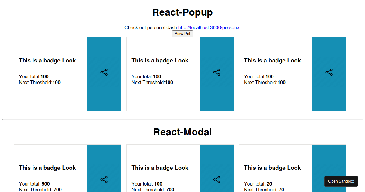 react modal versus react popup (forked) - Codesandbox
