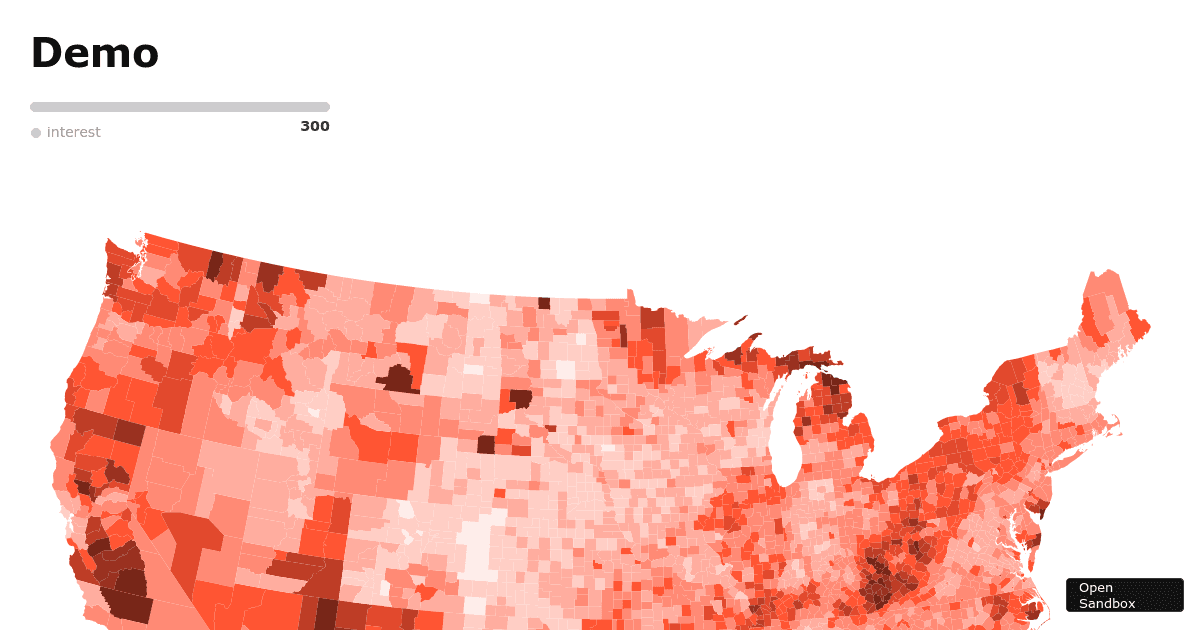 USA counties choropleth map (quantize) (forked) - Codesandbox