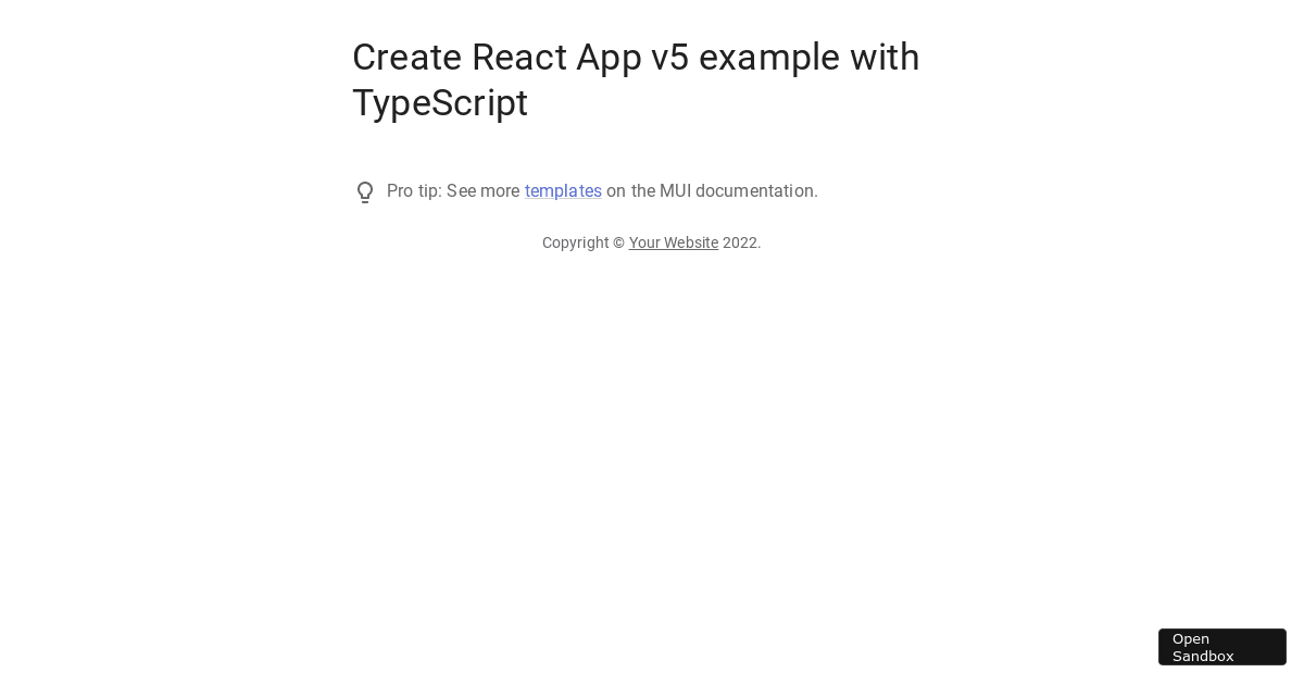 Create React App With Typescript Codesandbox