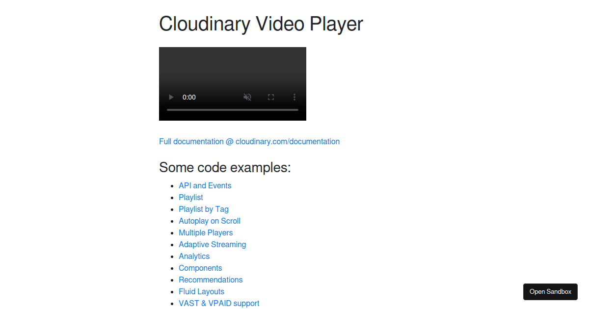 cloudinary-video-player - Codesandbox