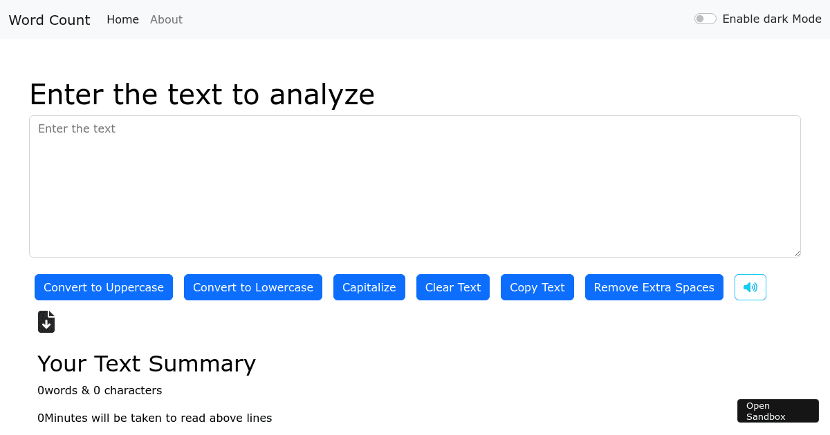 text-analyzer - Codesandbox