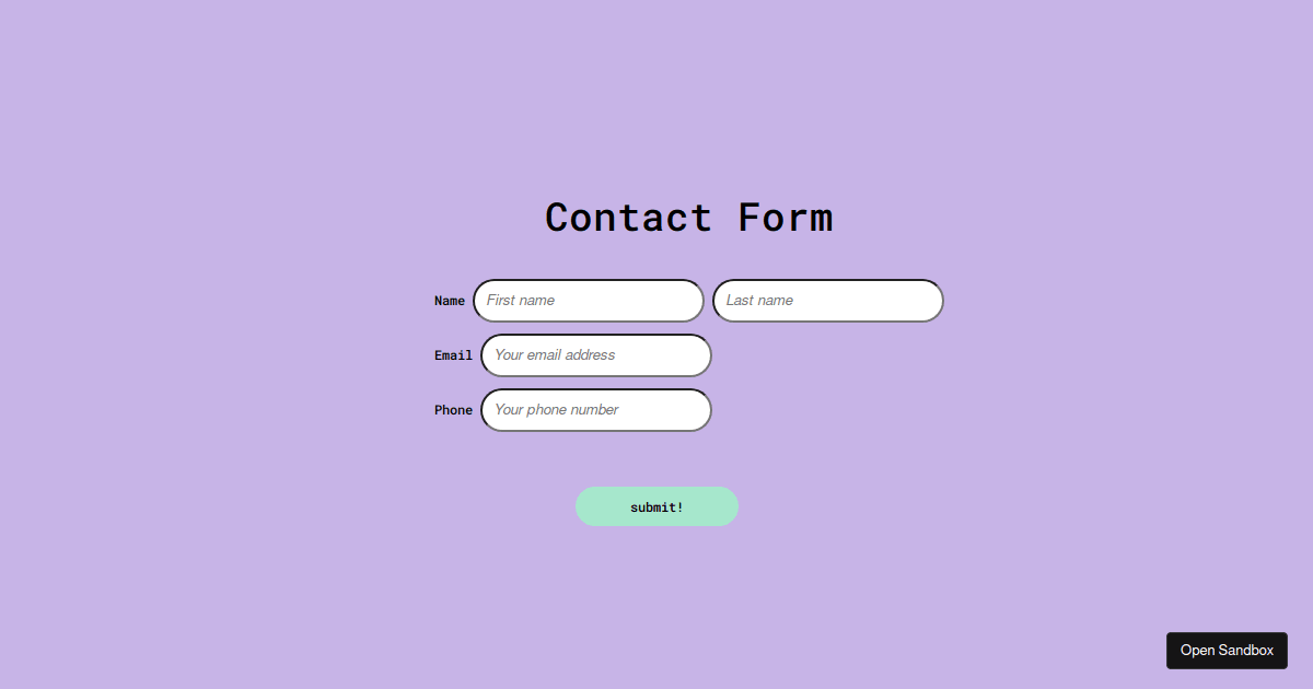 contact-form - Codesandbox