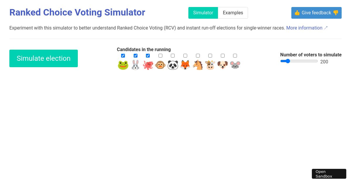 instant-runoff-election-simulator - Codesandbox