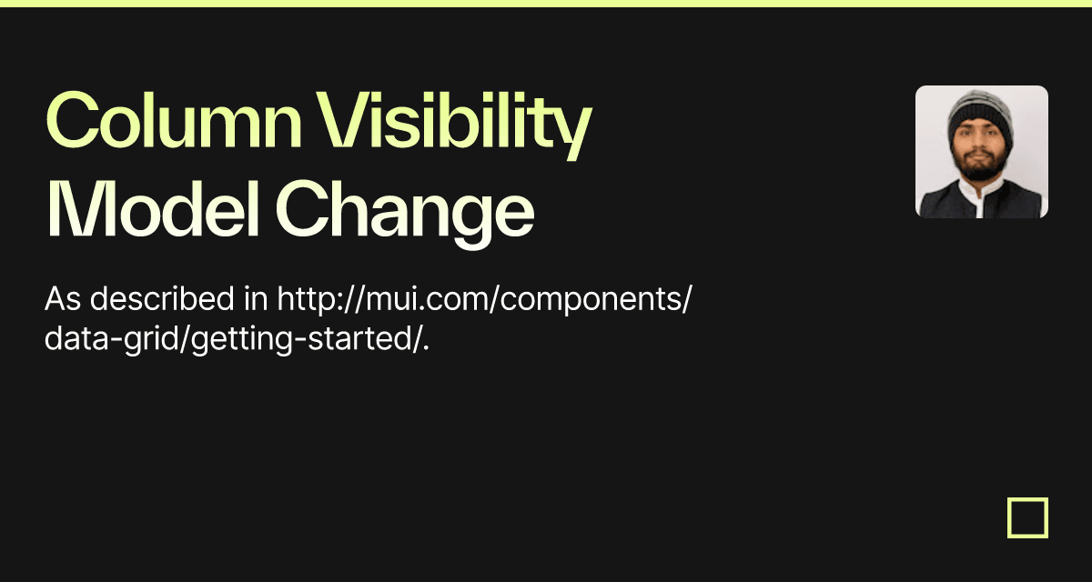 Column Visibility Model Change - Codesandbox