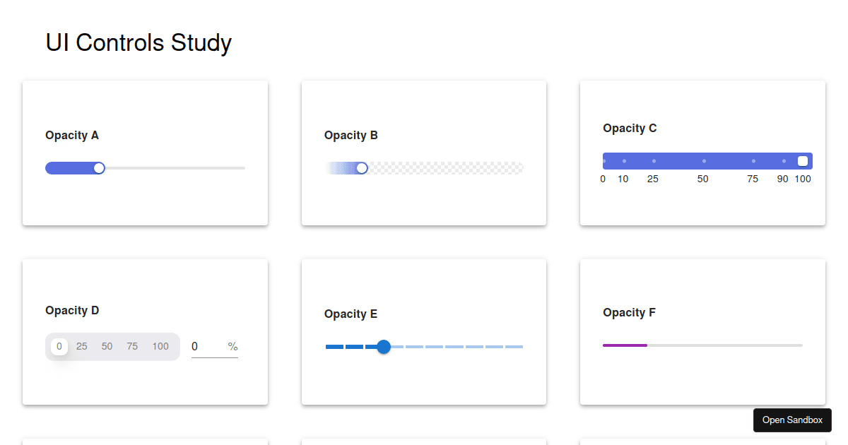 slider experiments - Codesandbox