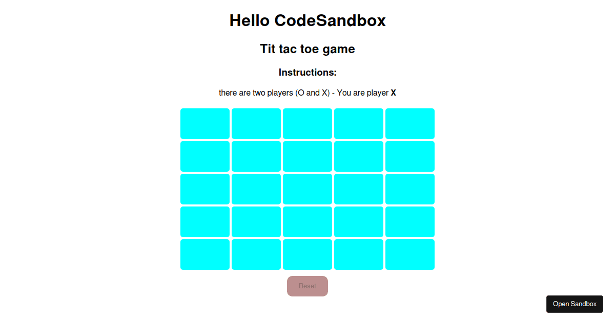 React Js Tic Tac Toe Game Codesandbox 2237
