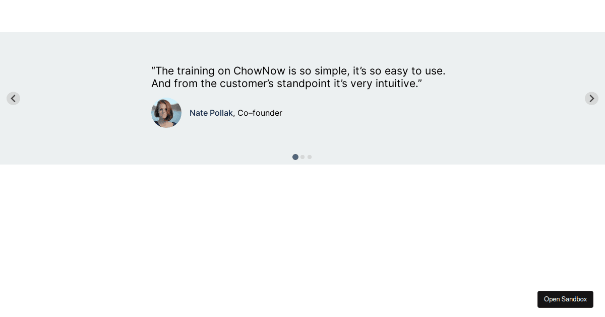 Testimonial Slide Splidejs Codesandbox 3081