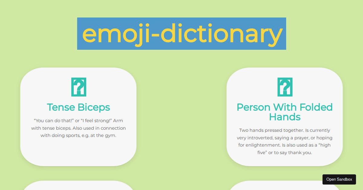 react-emojidictionary-app-basics - Codesandbox