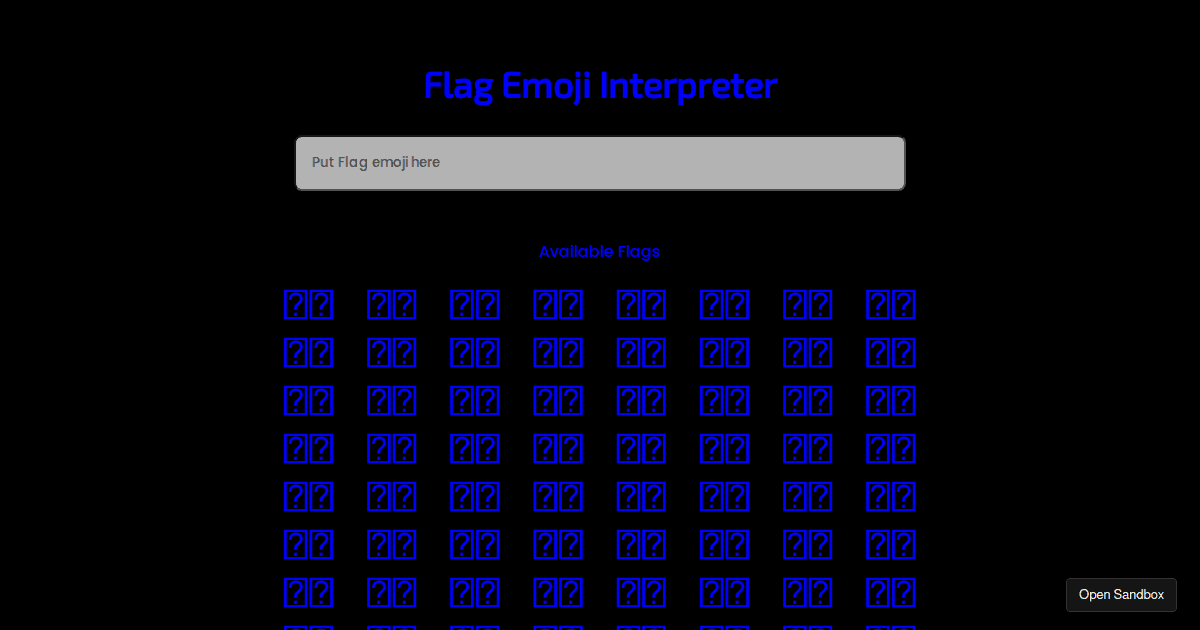 flag-emoji-interpretor - Codesandbox
