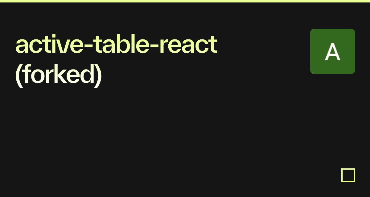 active-table-react (forked) - Codesandbox