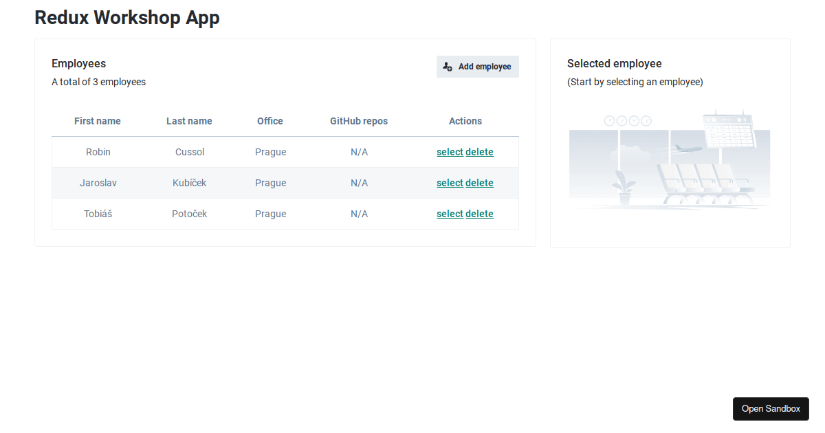 Redux Workshop App - Codesandbox