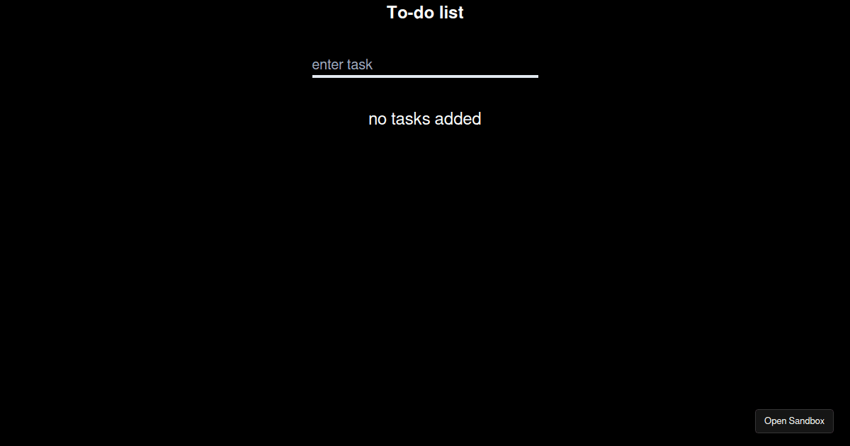 basic todo list - Codesandbox