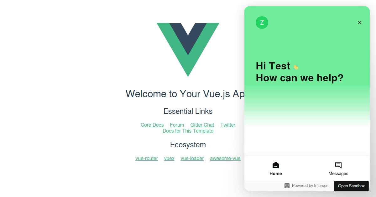 vue-intercom (forked) - Codesandbox