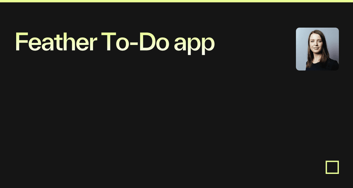 Feather To-Do app - Codesandbox