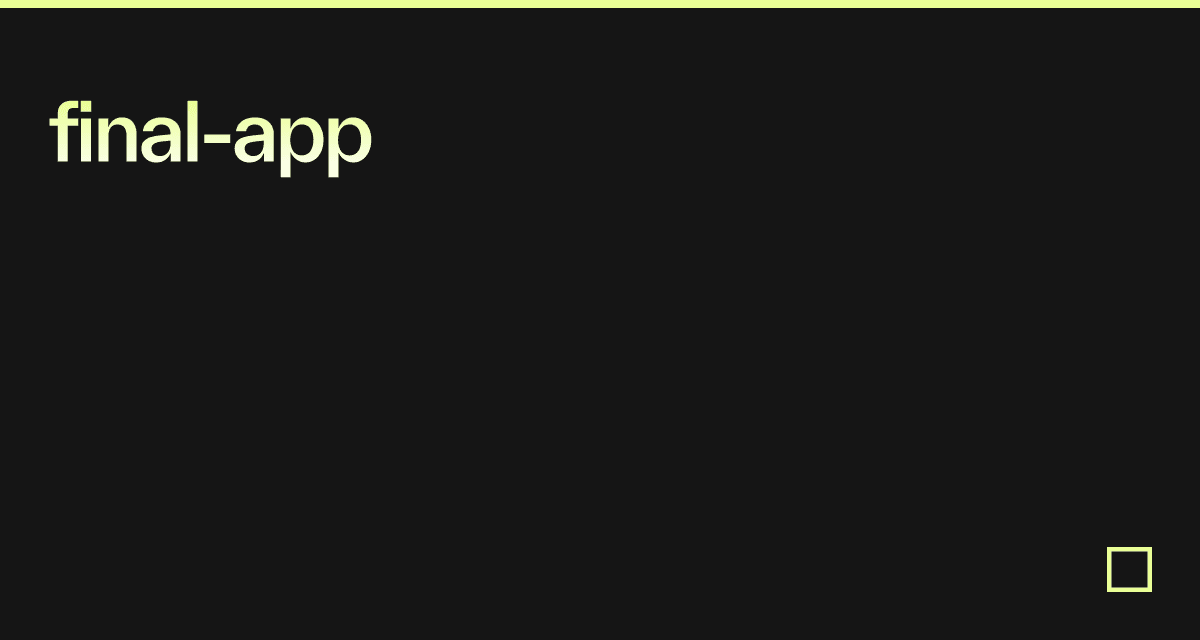 final-app - Codesandbox