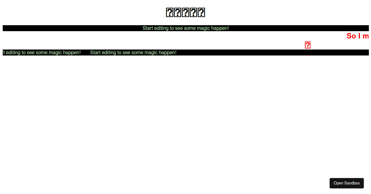 React + Marquee (forked) - Codesandbox