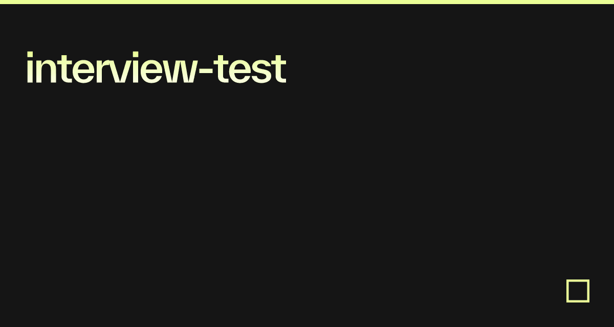 Interview Test Codesandbox