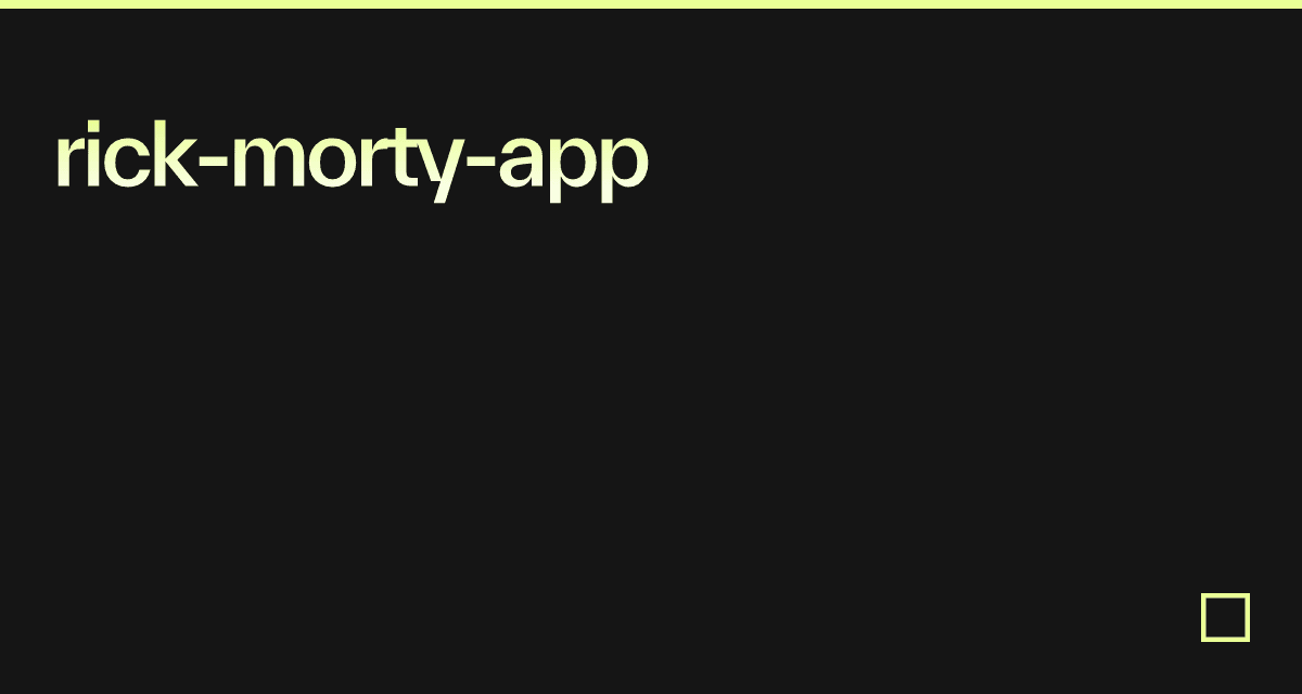 rick-morty-app - Codesandbox