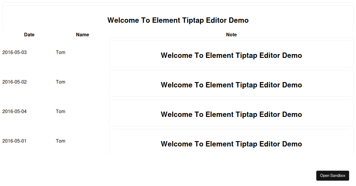 el-table + el-tiptap 测试的 Demo (forked) - Codesandbox