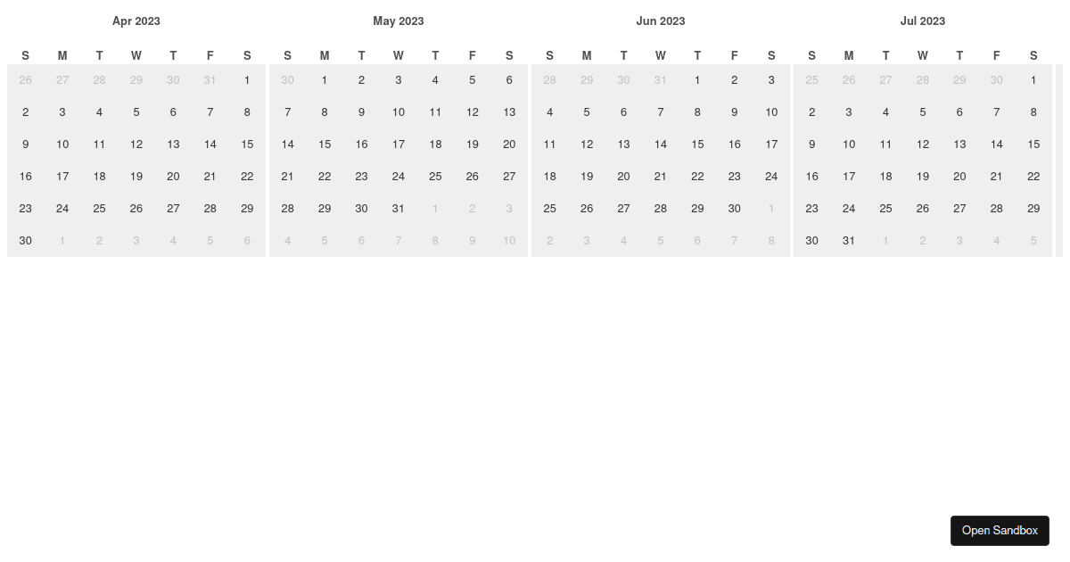 horizontal-calendar - Codesandbox