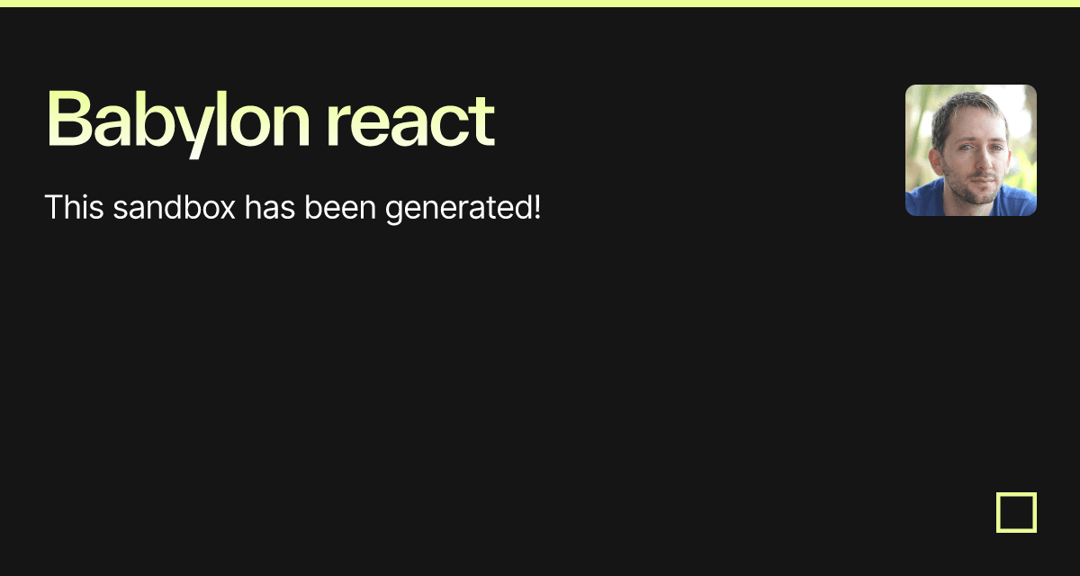 Babylon react - Codesandbox