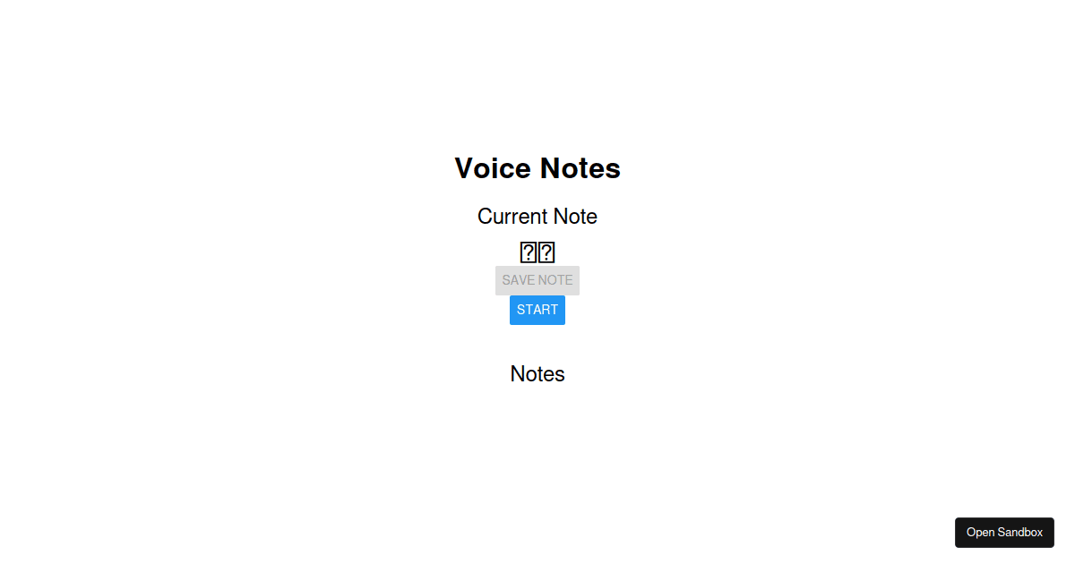 Voice Notes RN - Codesandbox