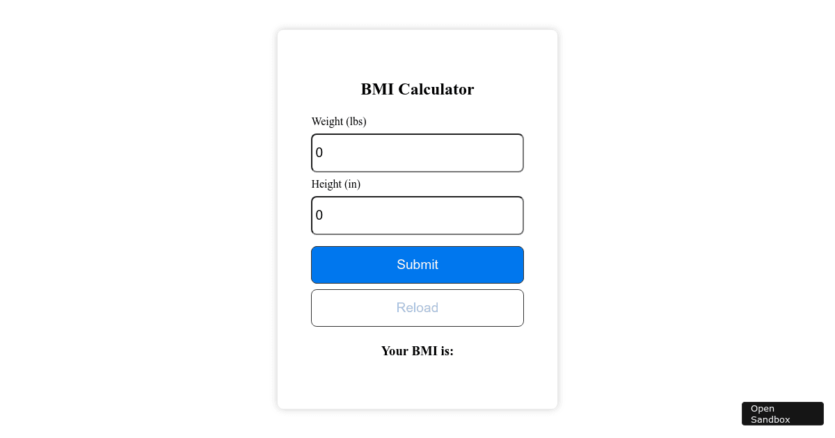 bmi-react-app - Codesandbox
