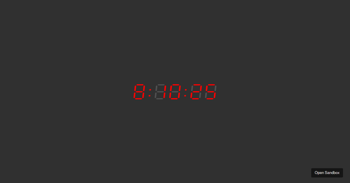 7 segment clock - Codesandbox