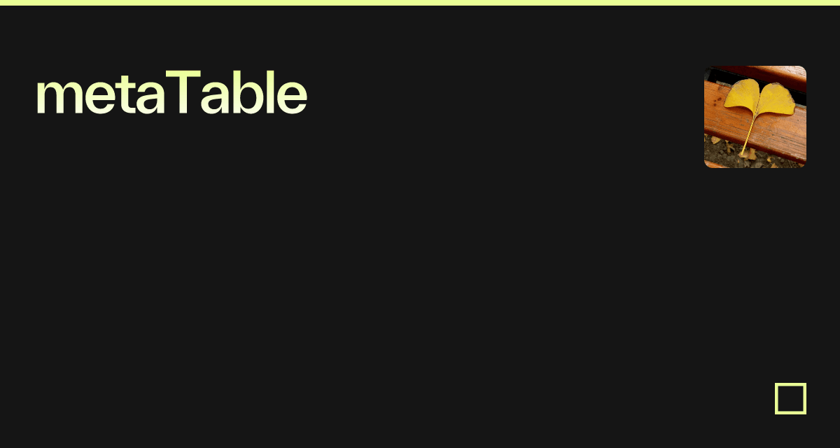 metaTable - Codesandbox