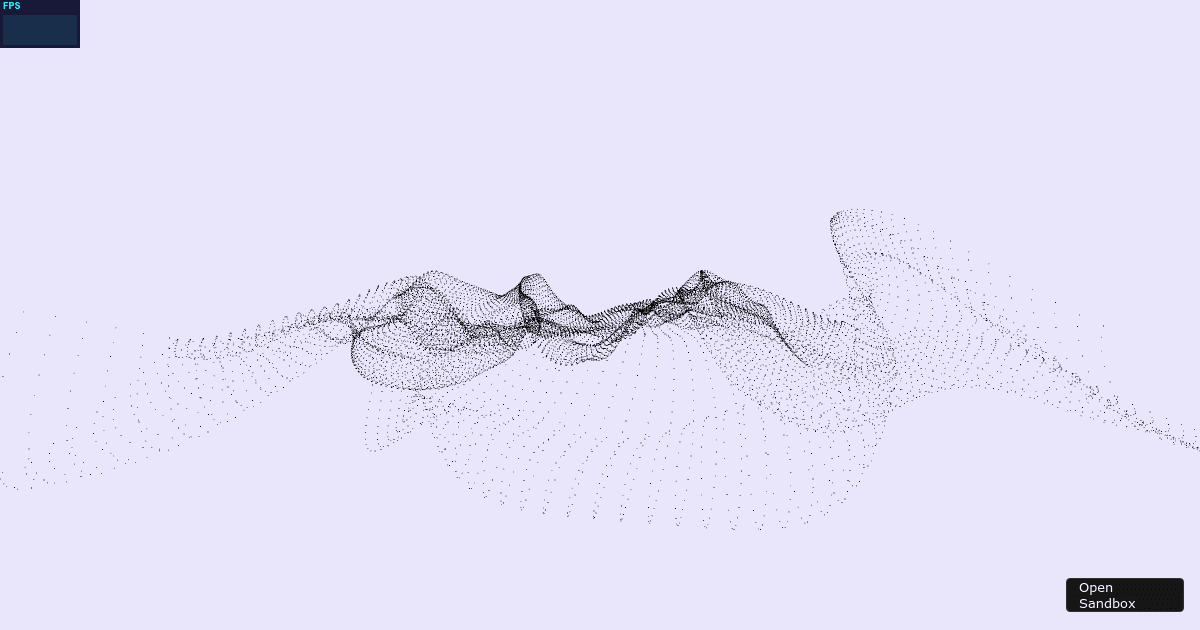 r3f Particle Sample - Codesandbox