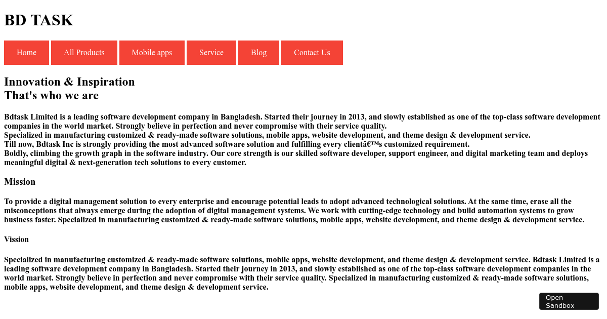 bd task - Codesandbox