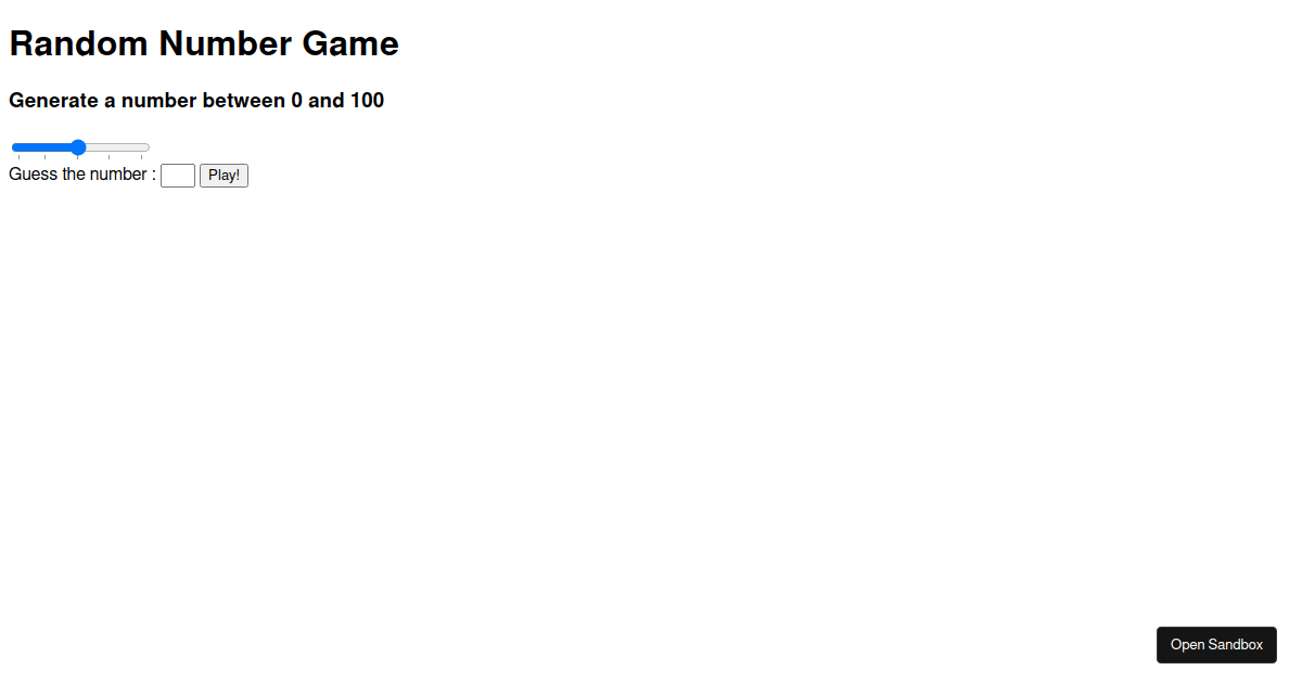 Day Ten - Random Number Game (good) - Codesandbox